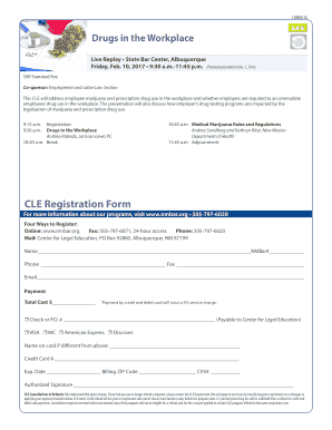 Fillable Online nmbar CLE Registration Form - State Bar - nmbar Fax ...