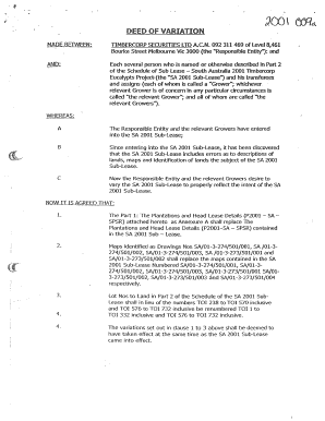 Fillable Online Sub-lease New (Deed of Variation) Fax Email Print ...