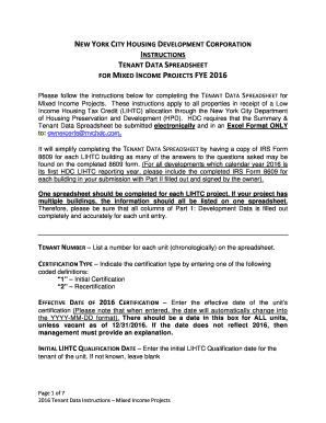 Fillable Online Please follow the instructions below for completing the TENANT DATA SPREADSHEET ...