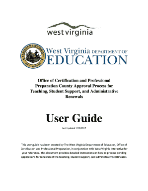 Fillable Online wvde state wv Office of Certification and Professional ...