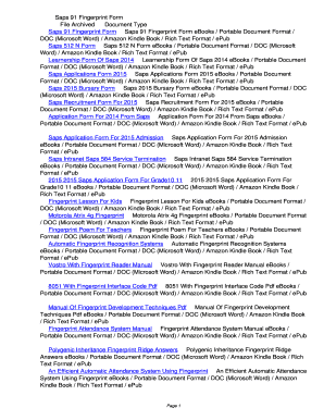 Fillable Online xereb Saps 91 Fingerprint Form. Saps 91 Fingerprint ...
