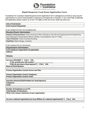 Fillable Online foundationforlouisiana grant application form ...