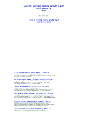 Fillable Online journal writing rubric grade 3 - Bing - shutupbill.com ...