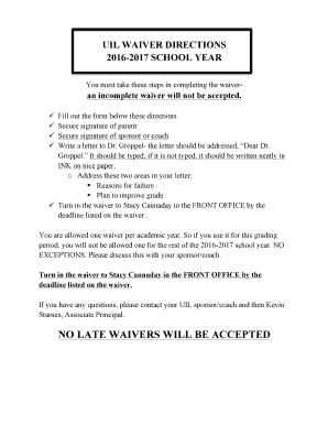 Fillable Online gcisd-k12 UIL WAIVER DIRECTIONS Fax Email Print - pdfFiller