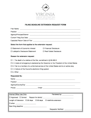 Fillable Online Filing Deadline Extension Request Form.docx Fax Email Print - pdfFiller