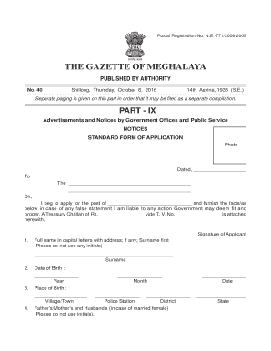 Fillable Online megpns gov the gazette of meghalaya - megpns.gov.in Fax ...