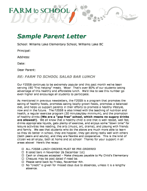 Fillable Online farmtoschoolbc Sample Parent Letter - Farm to School BC ...