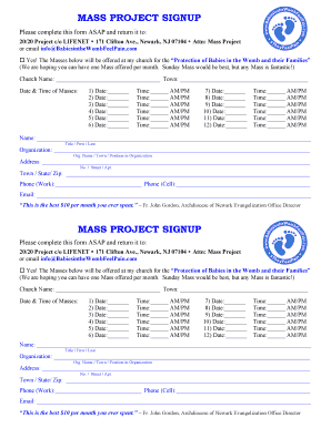Fillable Online Mass Project Sign Up form - Babies in the Womb Feel ...
