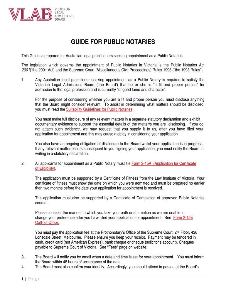 Fillable Online GUIDE FOR PUBLIC NOTARIES Fax Email Print - pdfFiller