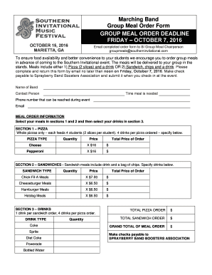 Fillable Online group meal order form.doc Fax Email Print - pdfFiller