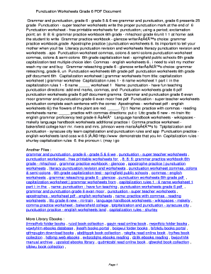 Fillable Online ajgdb Punctuation Worksheets Grade 6 PDF ...