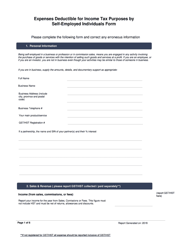 Fillable Online Self Employment Income Questionnaire Fax Email Print ...