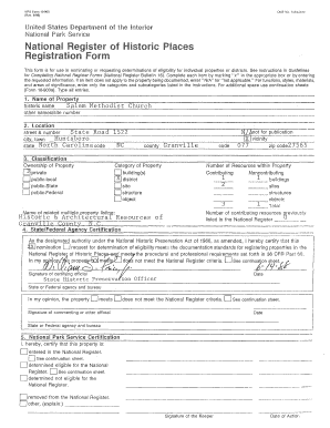 Fillable Online hpo ncdcr NPS Form 10-900 (Rav. 8-86) - North Carolina ...