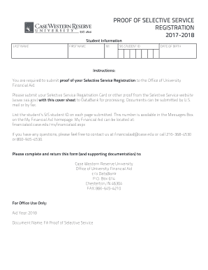 Fillable Online PROOF OF SELECTIVE SERVICE Fax Email Print - pdfFiller