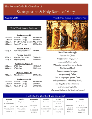 Fillable Online staugustinechurch The Roman Catholic Churches of St ...