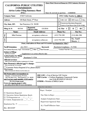 Fillable Online (Date Filed / Received Stamp by CPUC Industry Division ...