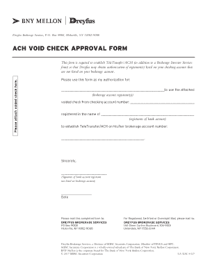 Fillable Online ACH VOID CHECK APPROVAL FORM Fax Email Print - pdfFiller
