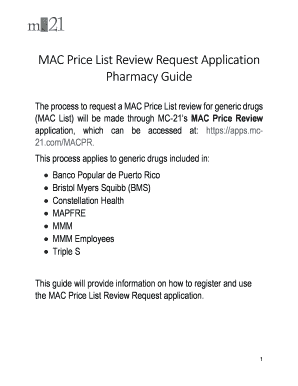 Fillable Online Pharmacy Guide - MAC Price Review Request - MC21 Puerto ...