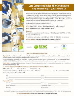 Fillable Online events rcac Core Competencies for HUD Certification ...