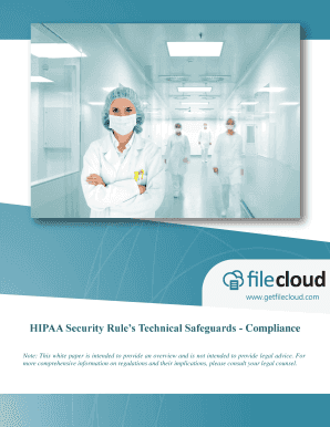 Fillable Online HIPAA Security Rules Technical Safeguards - Compliance ...