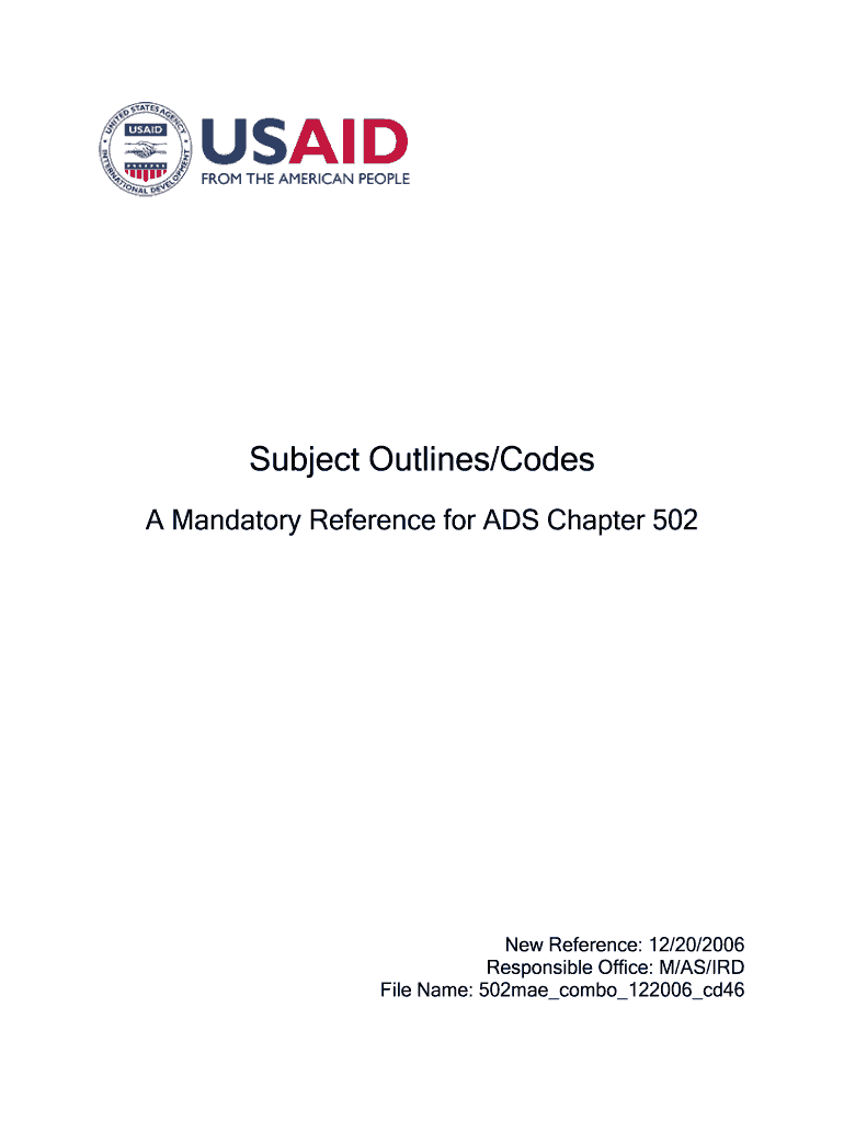 Fillable Online Subject Outlines/Codes Fax Email Print - pdfFiller