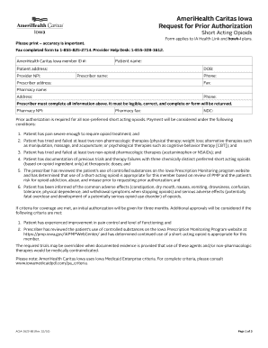 Fillable Online Request for Prior Authorization for Short Acting ...