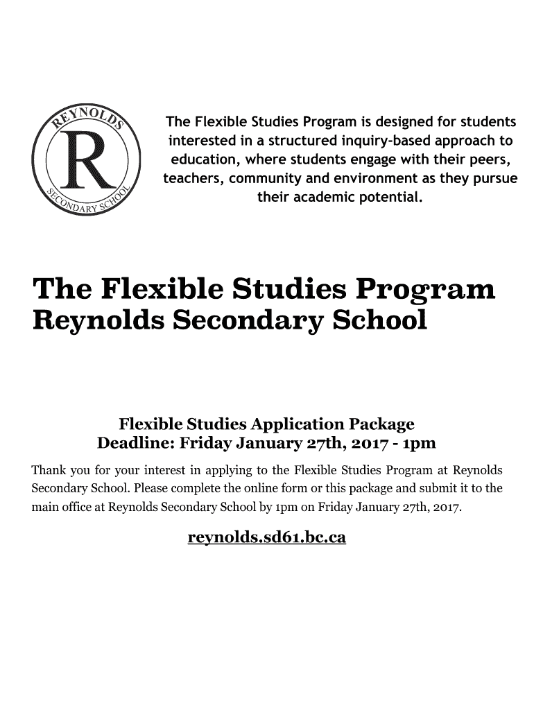 Fillable Online reynolds sd61 bc Reynolds Secondary School - reynolds ...