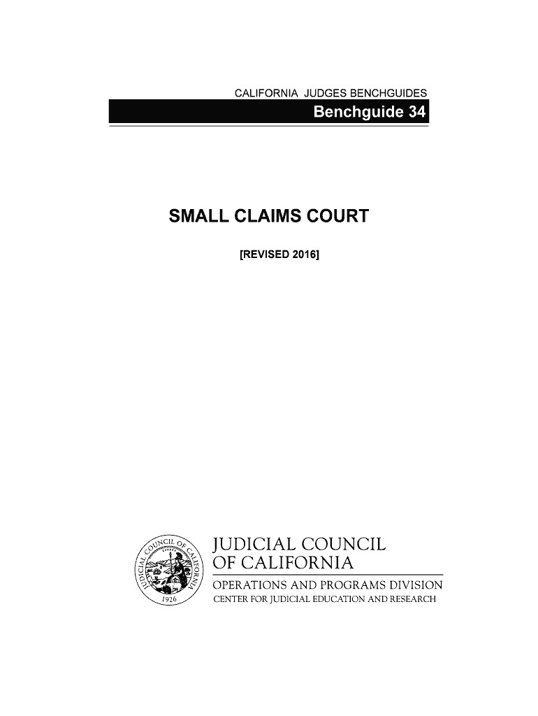 Fillable Online sblawlibrary California Judges Benchguide 34. Small ...