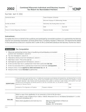 Fillable Online revenue wi 2002 IP-031 Form 1CNP - Combined Wisconsin ...