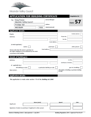 Fillable Online APPLICATION FOR BUILDING CERTIFICATE - Fax Email Print ...