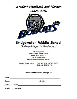 Fillable Online ocps Corrections / Additions to Student Handbook for ...