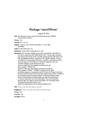 Fillable Online Package vaersNDvax Fax Email Print - pdfFiller