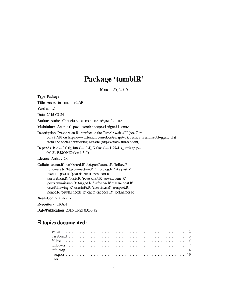 Fillable Online Package tumblR Fax Email Print - pdfFiller