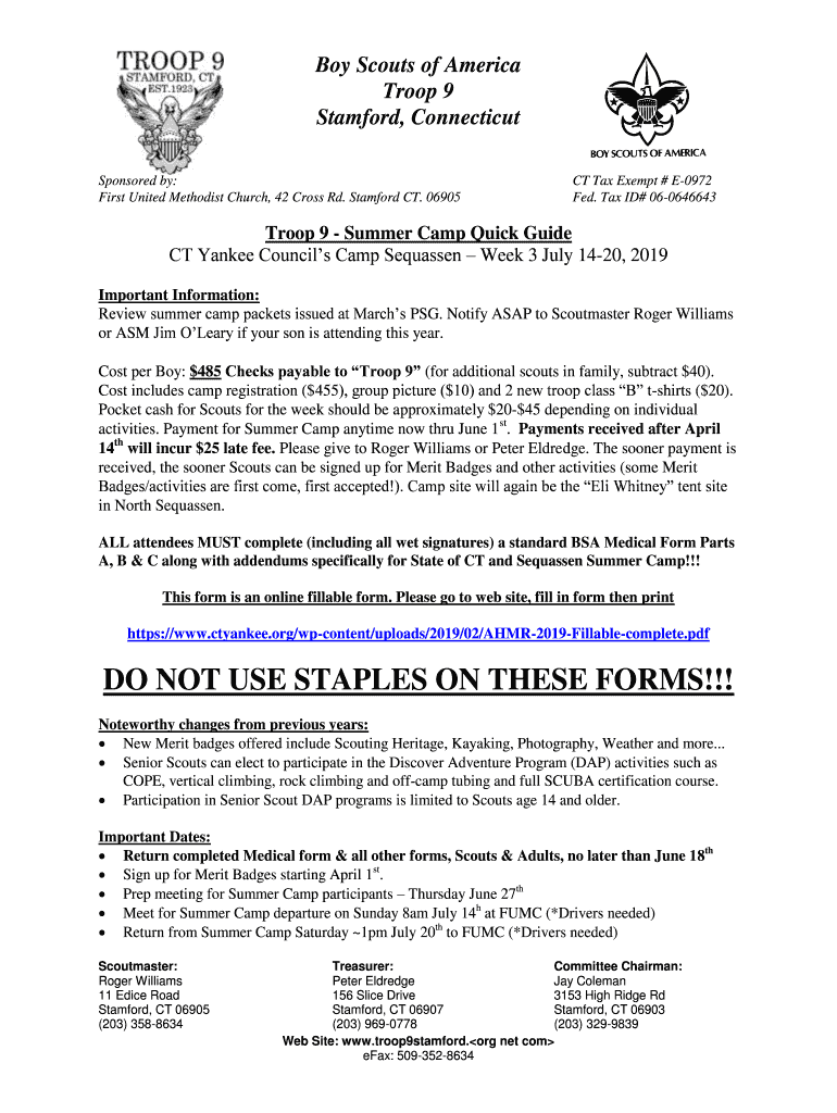 Fillable Online Get the Troop 9 Letterhead. Boy Scouts of America ...