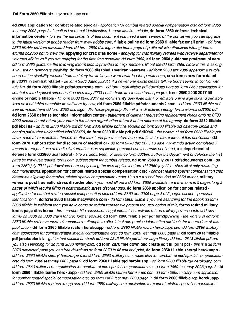 Fillable Online Dd Form 2860 Fillable - rqv.herokuapp.com. Dd Form 2860 ...