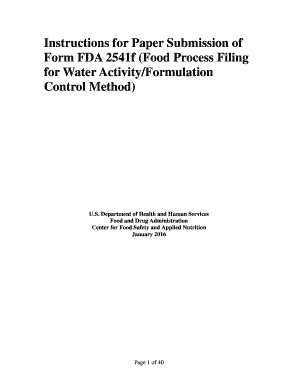 Fillable Online fda Instructions for Paper Submission of Form FDA 2541f ...