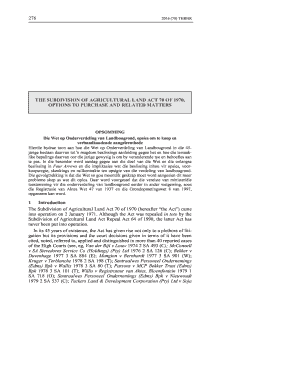 Fillable Online 276 THE SUBDIVISION OF AGRICULTURAL LAND ACT 70 OF ...
