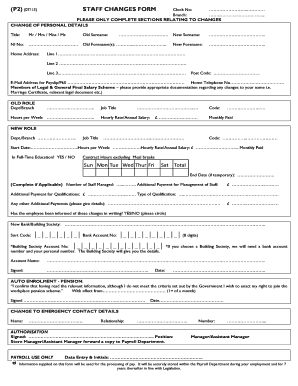 Fillable Online recruitment booths co (P2) (07/13) STAFF CHANGES FORM - recruitment.booths.co.uk ...