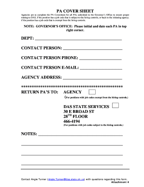Fillable Online PA COVER SHEET Fax Email Print - pdfFiller