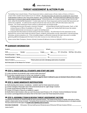 Fillable Online THREAT ASSESSMENT SCREENING Fax Email Print - pdfFiller