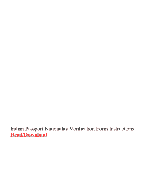 Fillable Online Indian Passport Nationality Verification Form ...