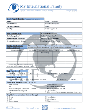 Fillable Online Host Family Profile Fax Email Print - pdfFiller