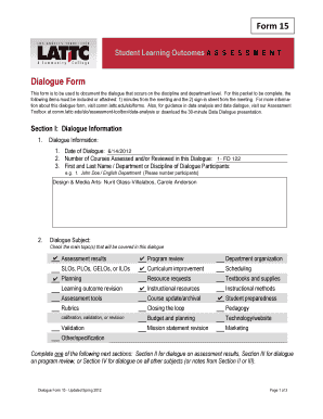 Fillable Online college lattc Dialogue Form - LATTC - college lattc Fax ...