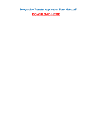Fillable Online Telegraphic Transfer Application Form Hsbc Fax Email ...