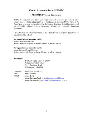 Fillable Online Chapter 1: Introduction to AFJROTC AFJROTC Program ...