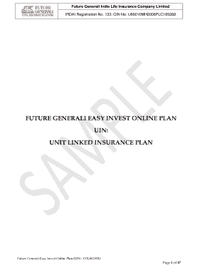 Fillable Online life futuregenerali FUTURE GENERALI EASY INVEST ONLINE ...