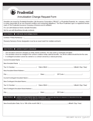 Fillable Online Annuitization Change Request Form Fax Email Print - pdfFiller