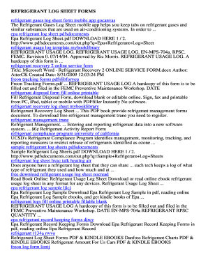 Fillable Online refrigerant log sheet forms. Download Free refrigerant ...