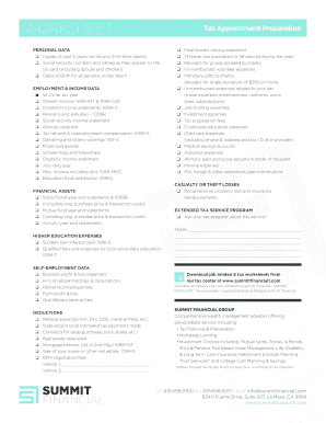 Fillable Online Tax Appointment Preparation Fax Email Print - pdfFiller