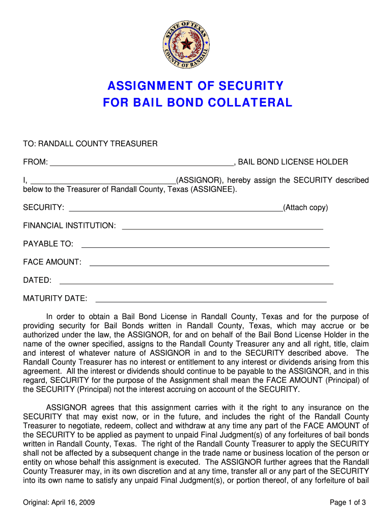 Fillable Online ASSIGNMENT OF SECURITY Fax Email Print - pdfFiller